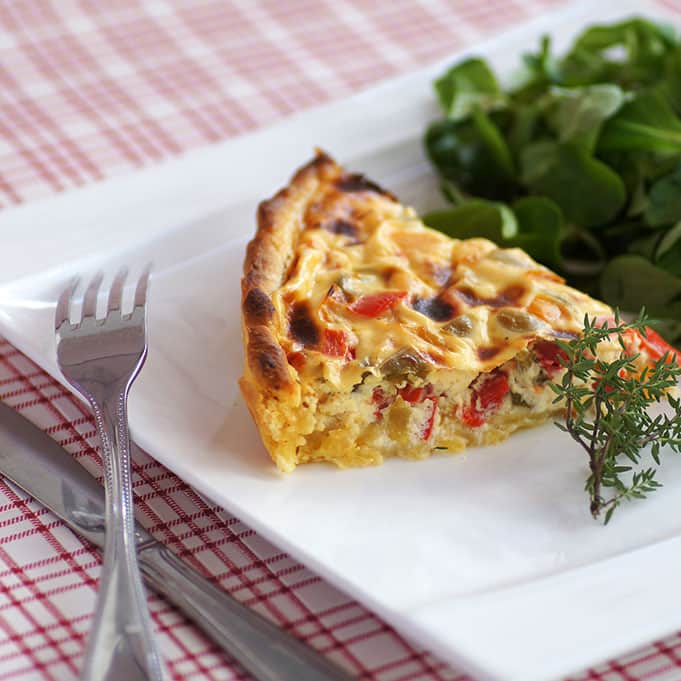 Red Bell Pepper & Spinach Quiche - SHANNON GARRETT, MS, RN, CNN